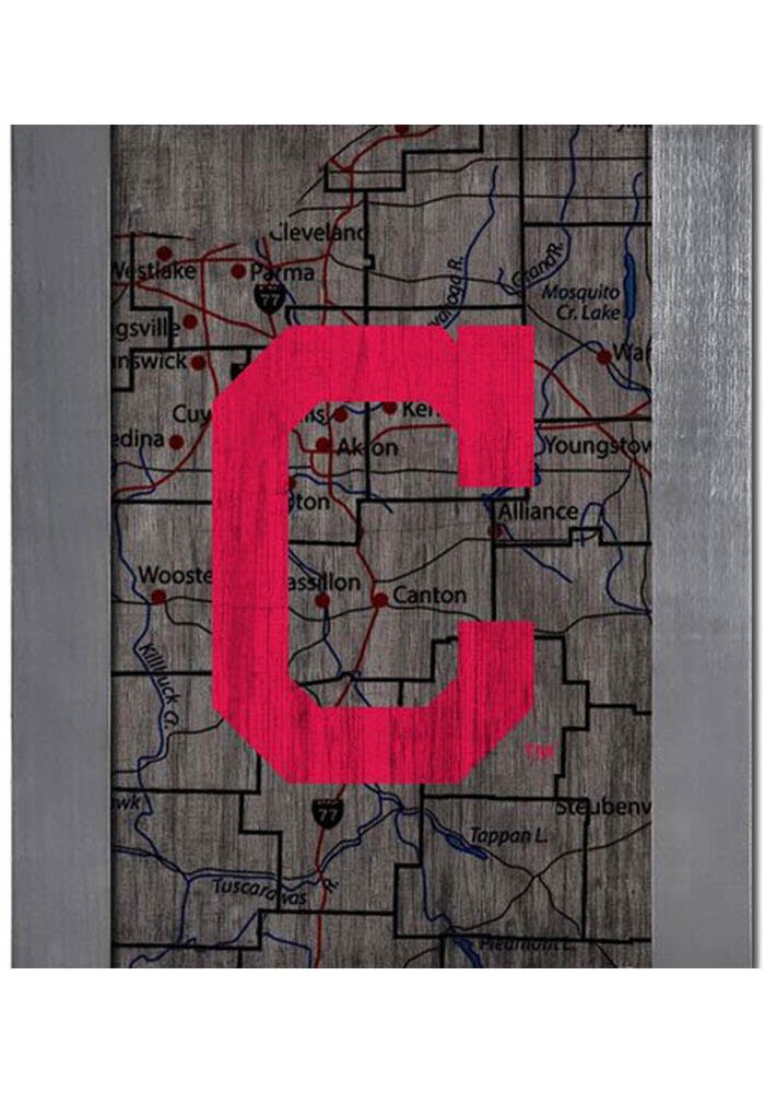 Cleveland Guardians City Map Sign Red - 32628832