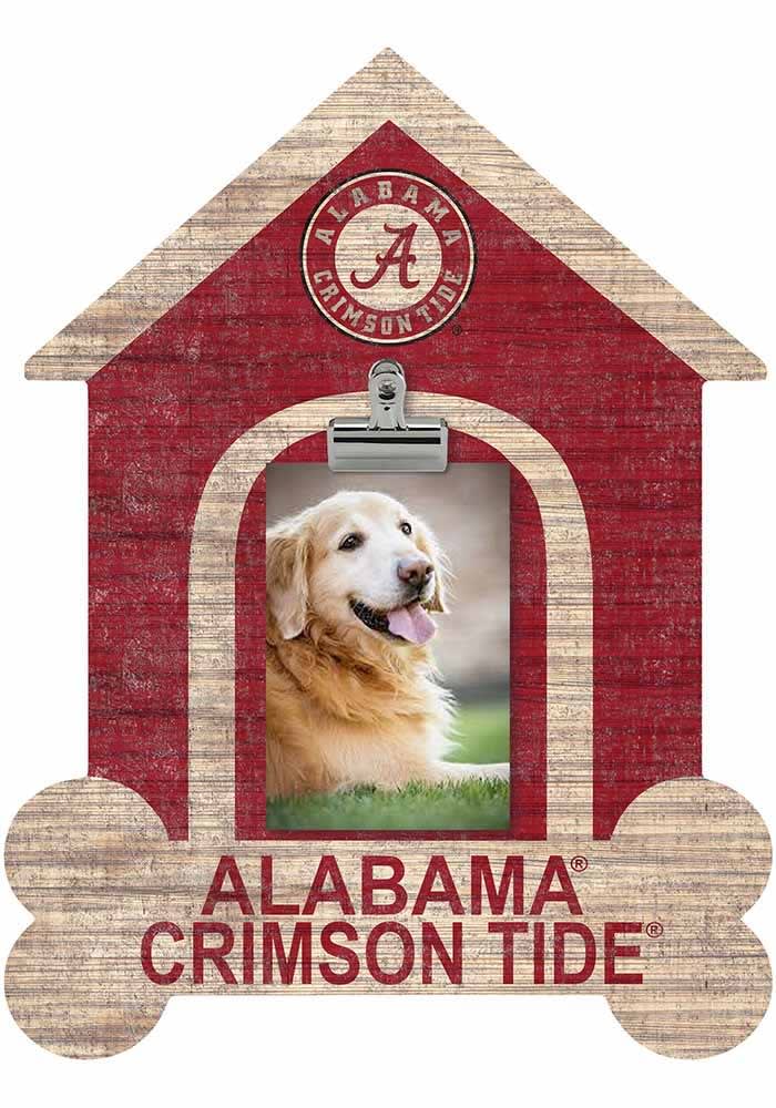 Alabama Crimson Tide Red Dog Bone House Clip Picture Frame - 32629119