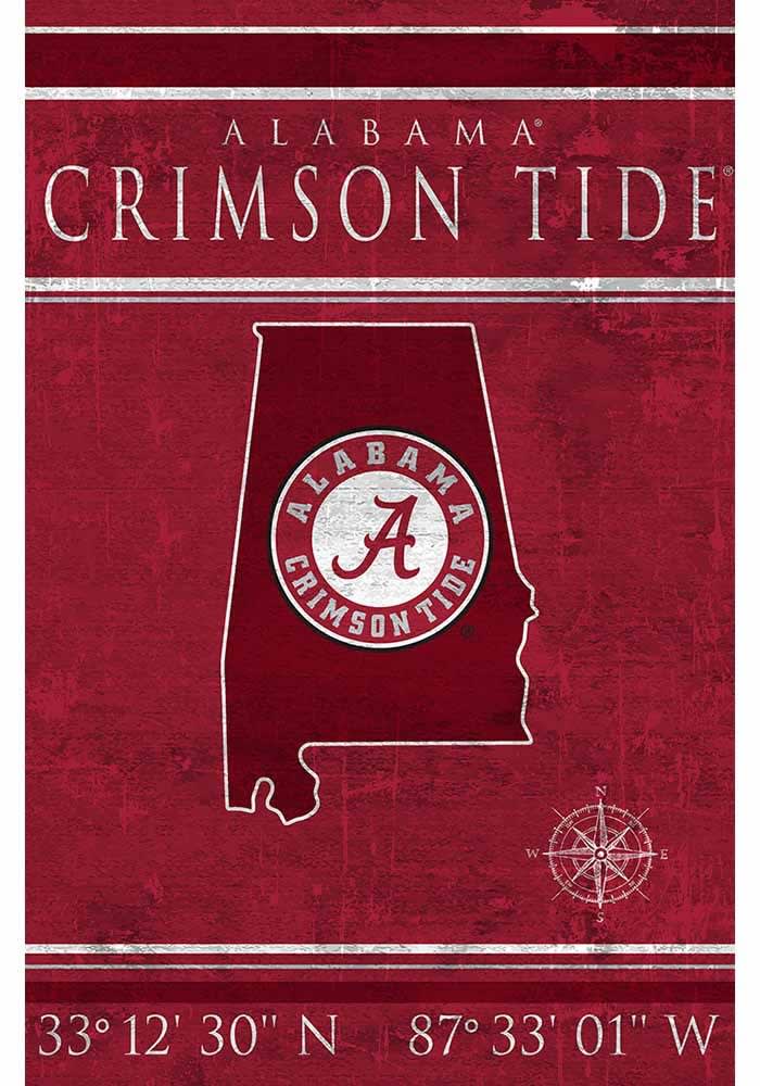 Alabama Crimson Tide Coordinates 17x26 Sign Red - 32629194