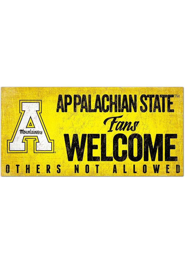 Appalachian State Mountaineers Fans Welcome 6x12 Sign BLACK