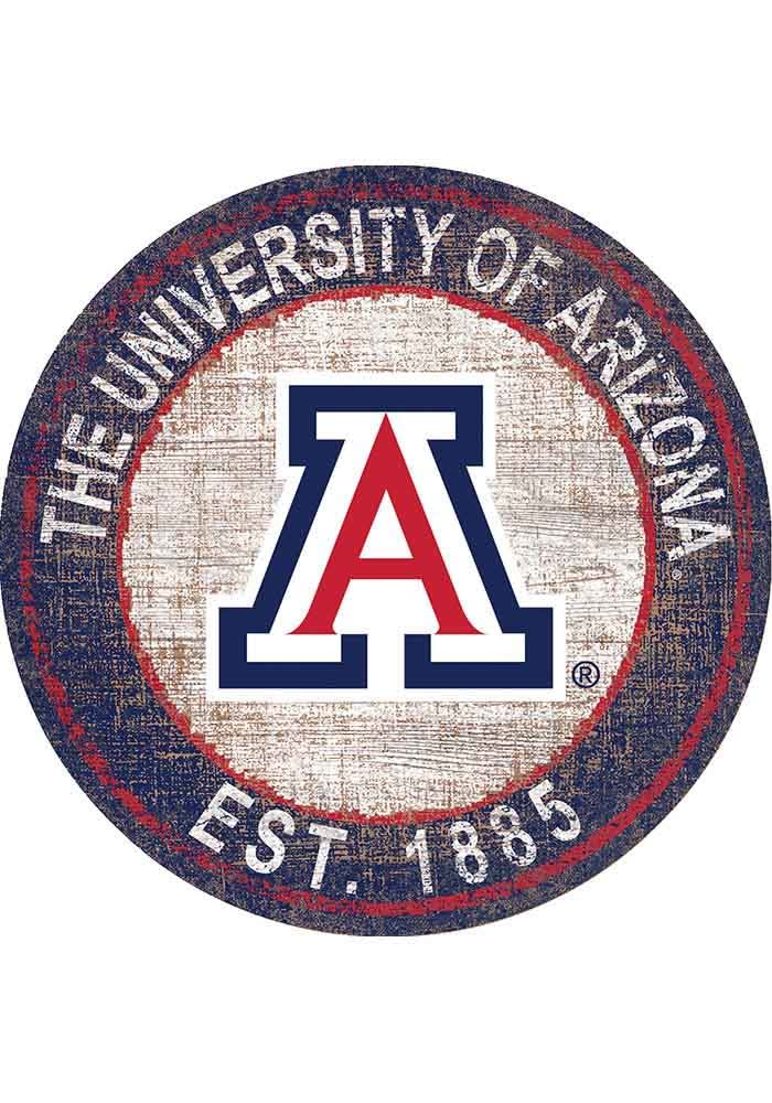 Arizona Wildcats Round Heritage Logo Sign Blue - 32629721
