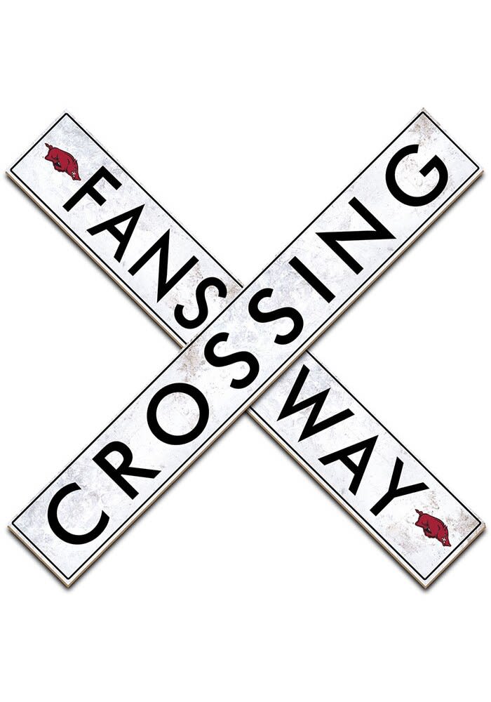 Arkansas Razorbacks Red 24 Inch Fans Way Crossing Wall Art - 32629981