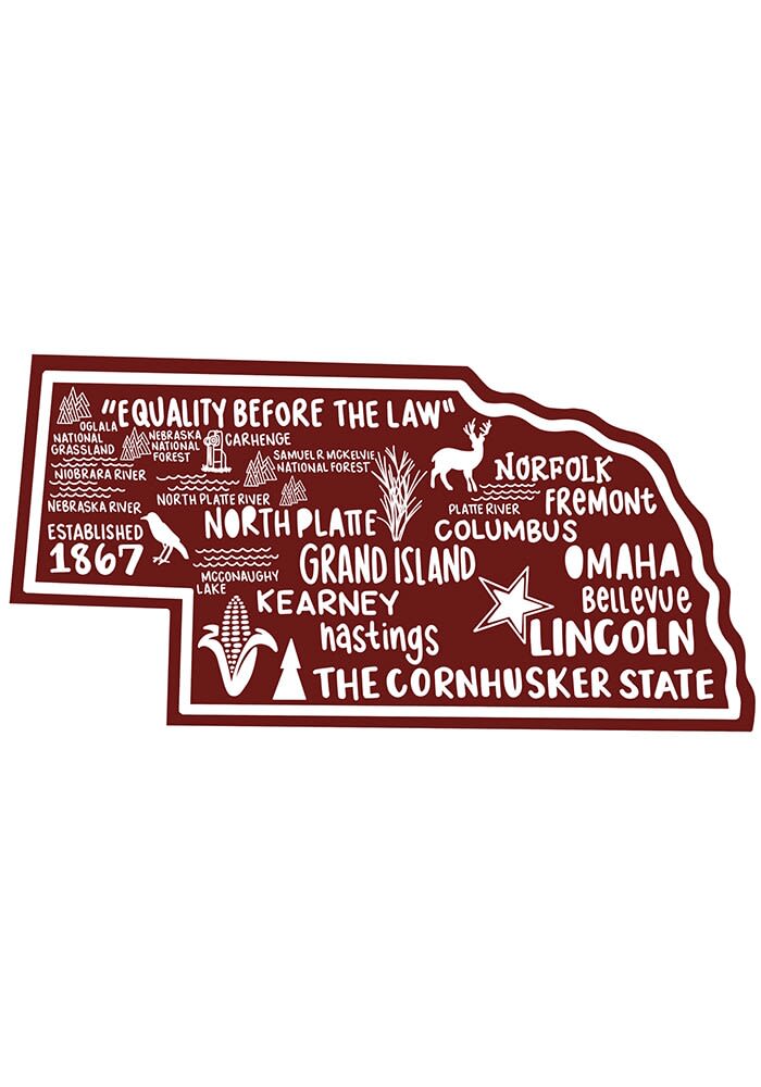 Nebraska Red Map Stickers - 3300083