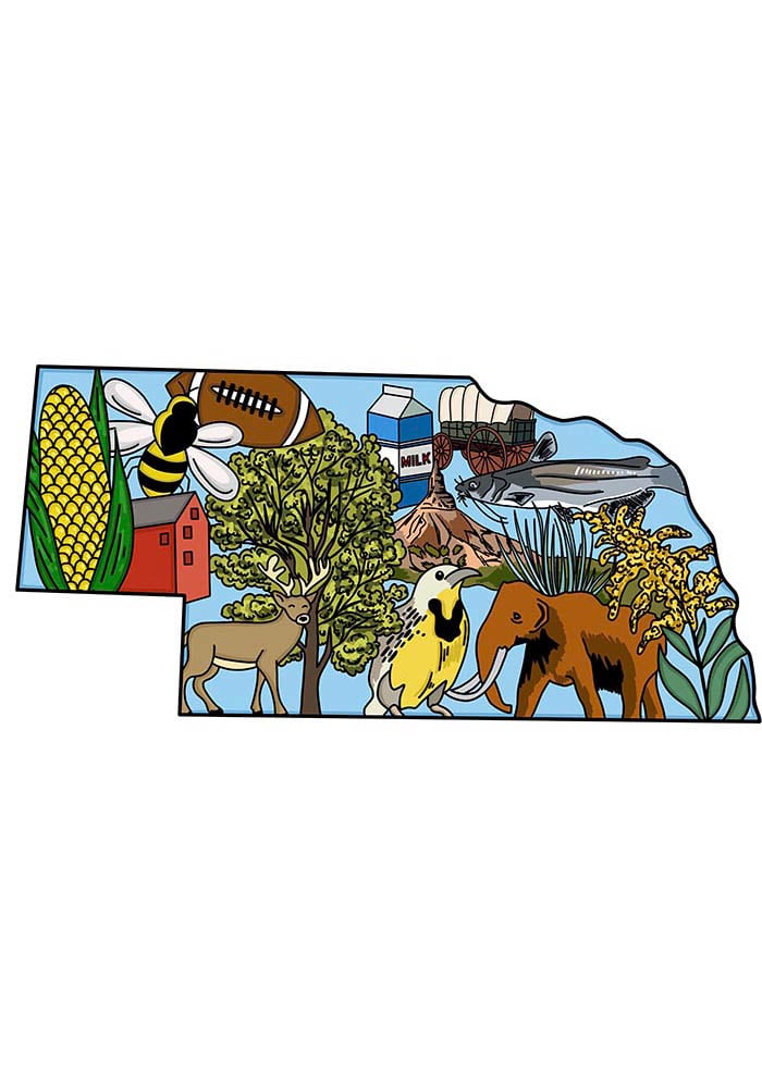 Nebraska Souvenir | Nebraska Stickers BLUE Symbols - 3300085