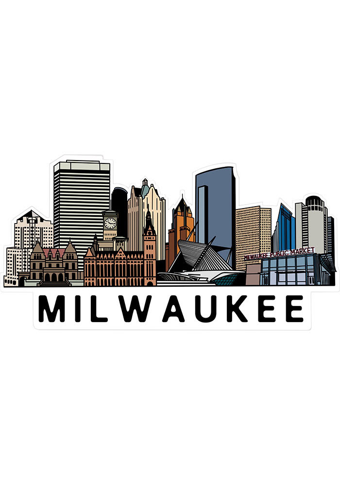 Milwaukee Souvenir | Milwaukee Stickers Color Skyline - BLUE