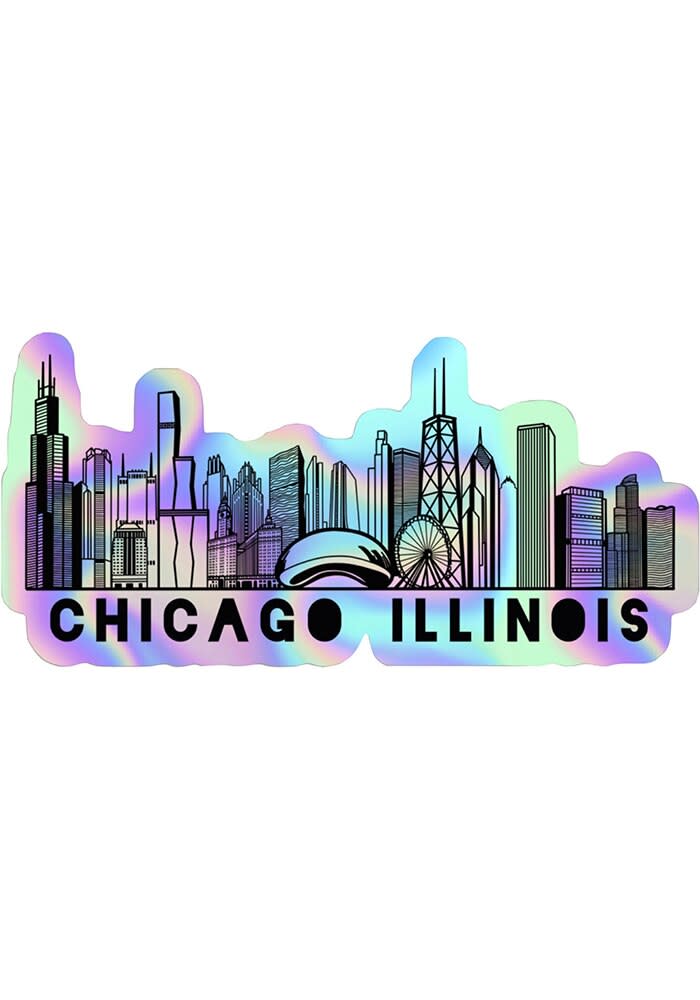 Chicago Souvenir | Chicago Stickers SILVER Color Skyline - 3300106