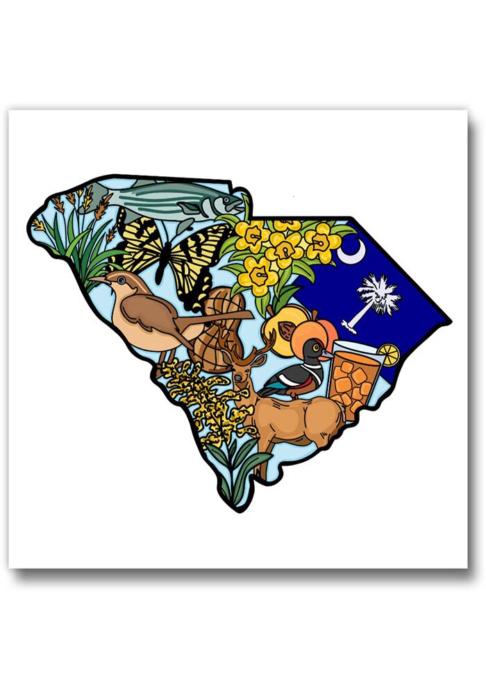 South Carolina BLUE State Symbols Magnet - 3300119