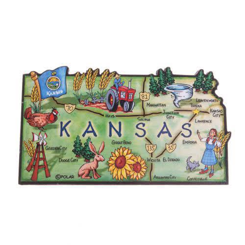 Kansas GREEN State Map Magnet - 335005