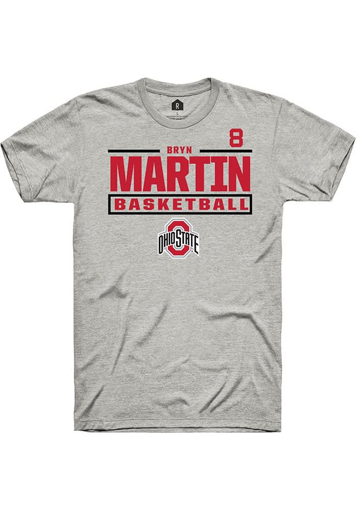 Bryn Martin Mens ASH Ohio State Buckeyes NIL Stacked Box Player T Shirt ...
