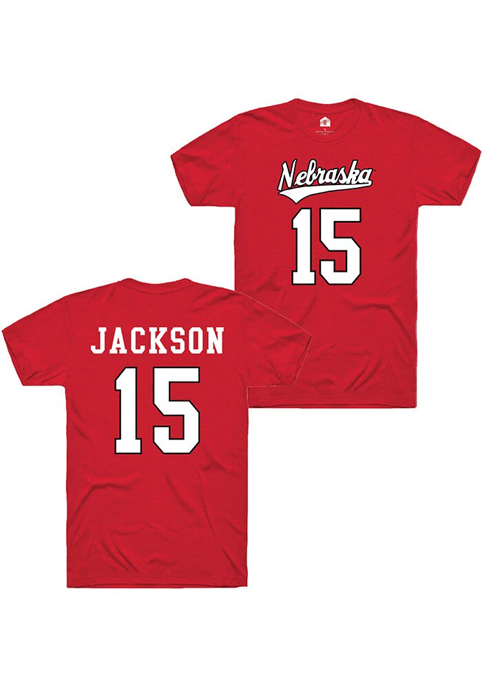 Andi Jackson Mens RED Nebraska Cornhuskers NIL Shirzees Player T Shirt ...