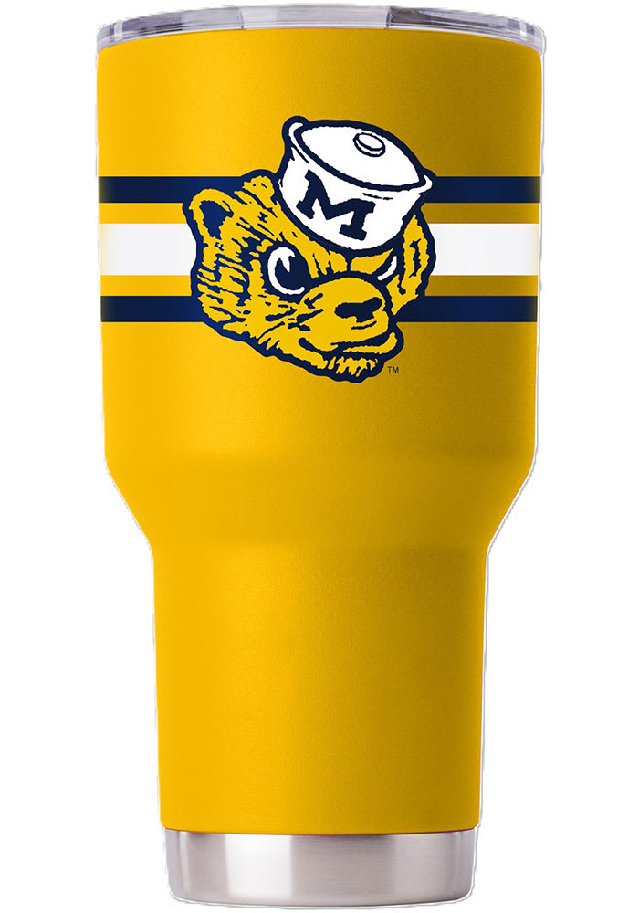Michigan Wolverines YELLOW 30oz Vault Stripe Stainless Steel Tumbler ...
