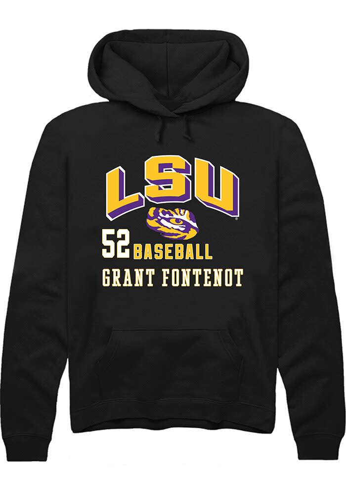 Grant Fontenot LSU Tigers Mens BLACK NIL Arch Logo Player Hood - 3383983