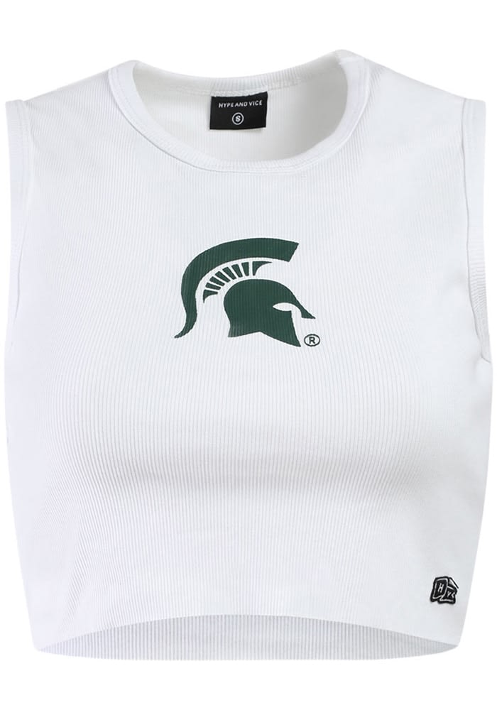 Michigan State Spartans Hype and Vice Womens White Cut Off Tank Top ...