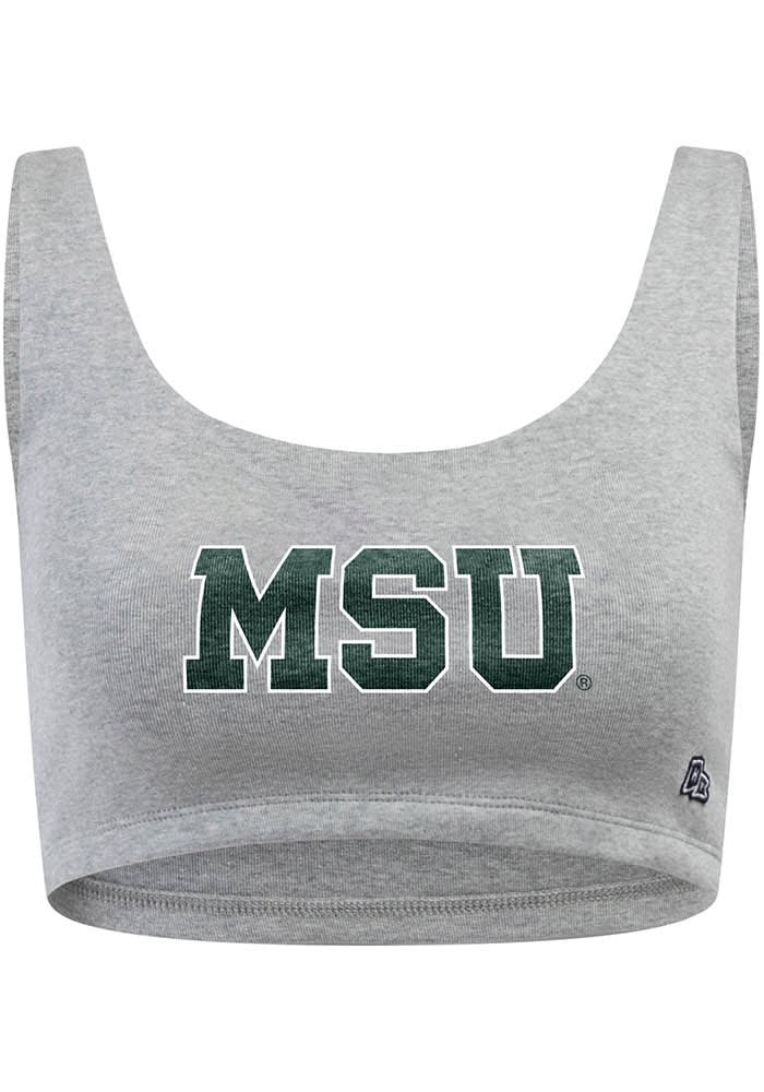 Hype and Vice Womens HEATHERGREY Michigan State Spartans Crop Bra Tank ...