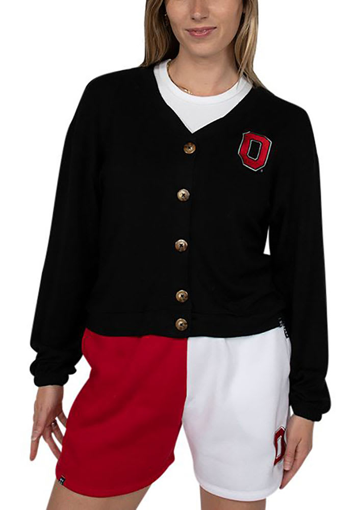 Ohio State Buckeyes Hype and Vice Cardigan Womens BLACK Ace Long Sleeve ...