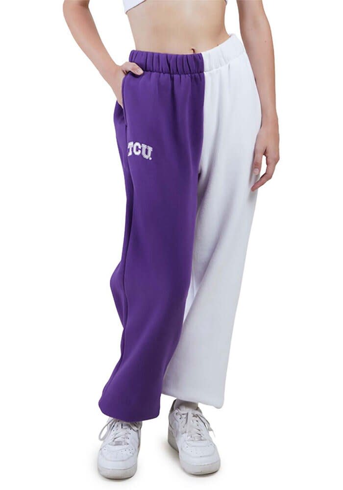 TCU Horned Frogs Hype and Vice Womens PURPLE/WHITE Two Tone Sweatpants ...