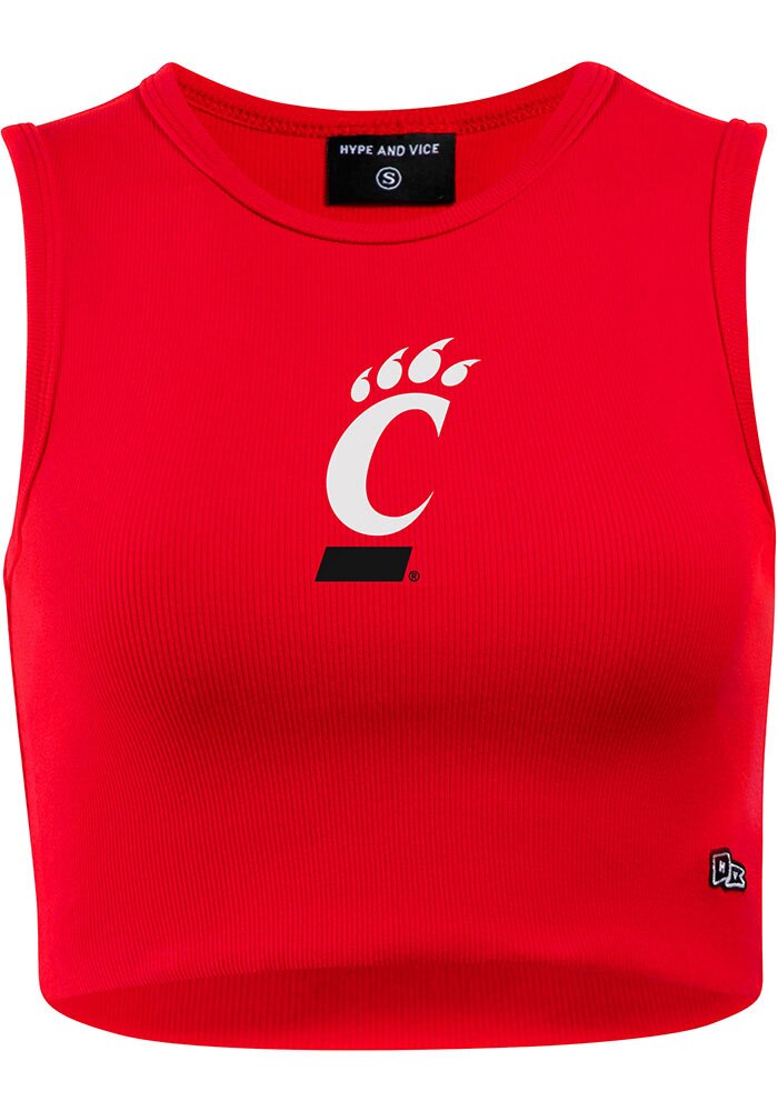 Cincinnati Bearcats Hype and Vice Womens Red Cut Off Tank Top - 33970310