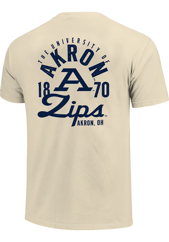 IVORY Akron Zips Mascot Overlay Short Sleeve T Shirt - 34087290
