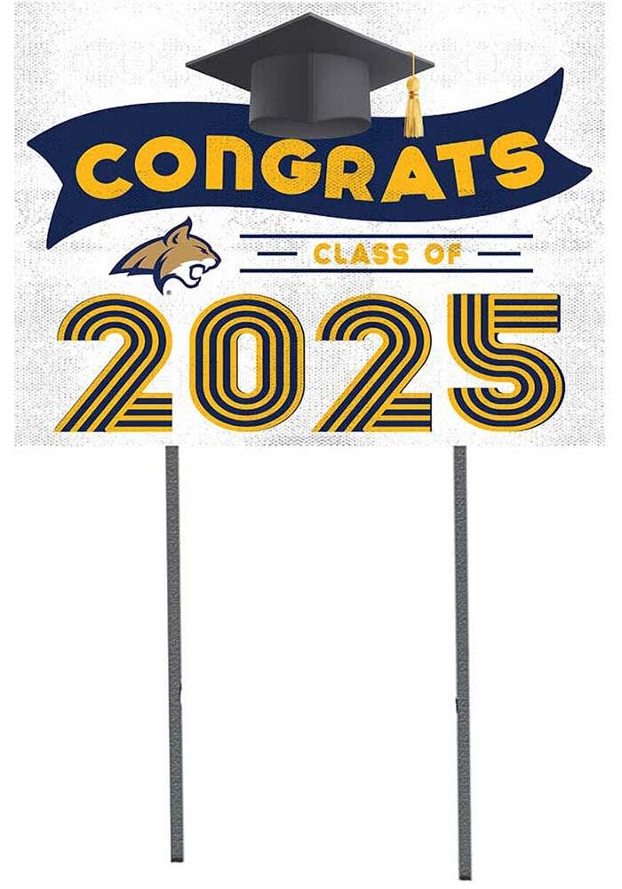 Montana State Bobcats White Class of 2025 graduation graphic Yard Sign ...