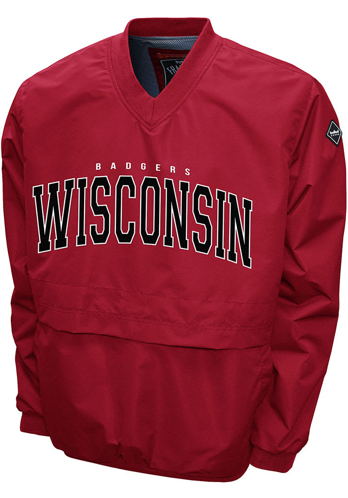 Mens Red Wisconsin Badgers FC Members Windshell Pullover Jackets - 3450444