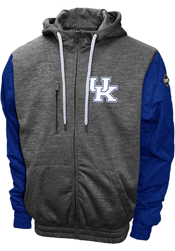 Kentucky Wildcats Mens Grid Game Hooded Zip-up BLUE Medium Weight ...