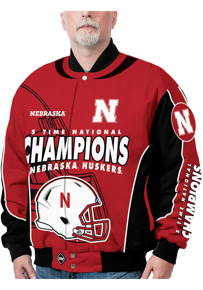 Mens RED Nebraska Cornhuskers Commemorative Twill Medium Weight Jacket ...