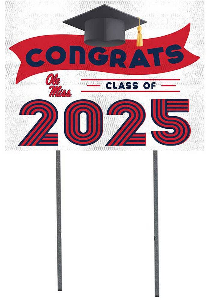 Ole Miss Rebels White Class of 2025 graduation graphic Yard Sign - 3462405