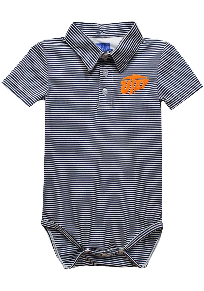 Vive La Fete UTEP Miners Baby NAVY Pencil Stripe Polo Romper - 346814336