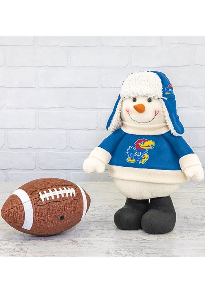 Kansas Jayhawks BLUE Sherpa Snowman Decor - 34940244