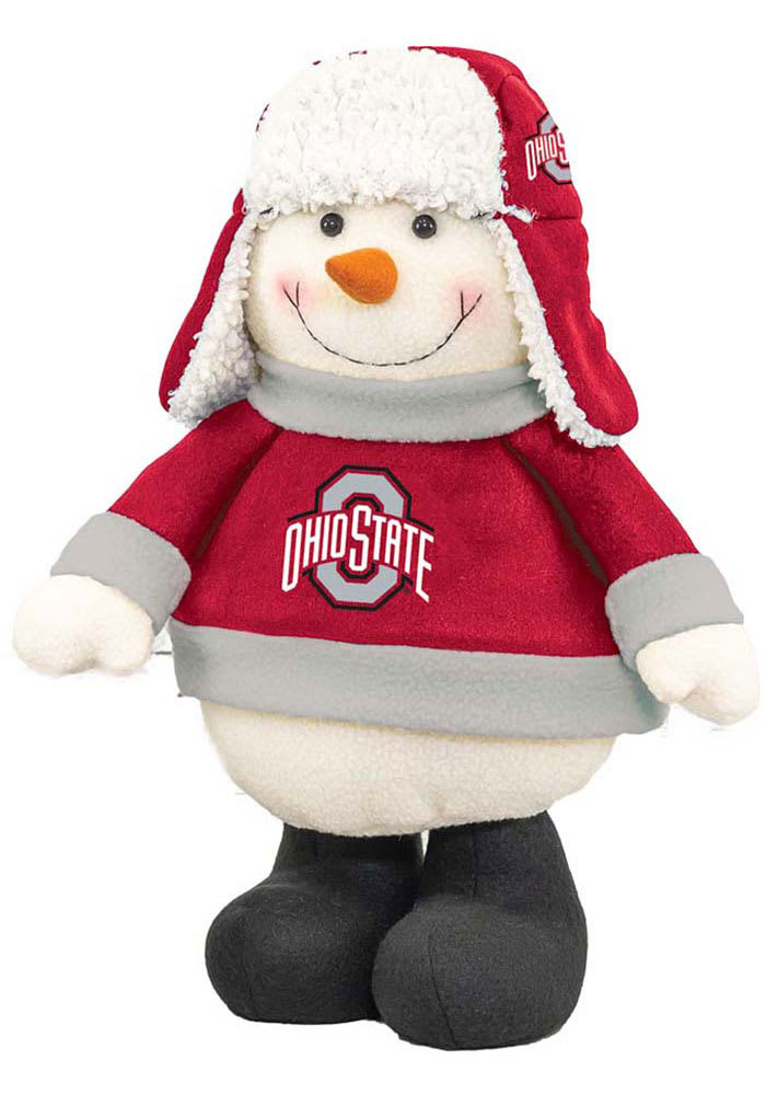 Ohio State Buckeyes Red Sherpa Snowman Decor - 34940281