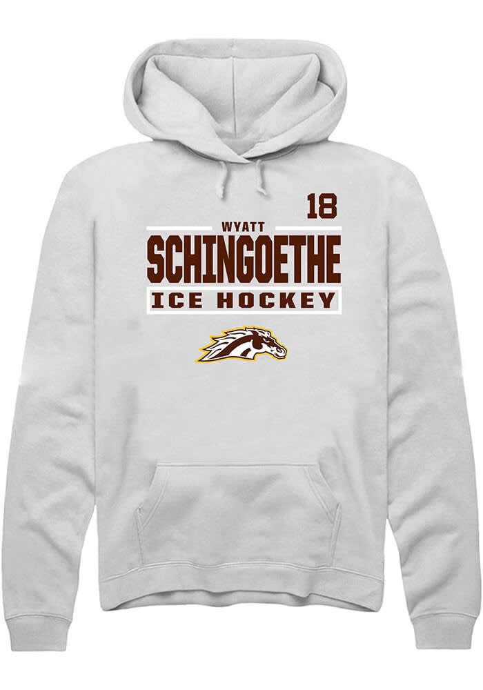 Wyatt Schingoethe Western Michigan Broncos Mens White NIL Stacked Box ...
