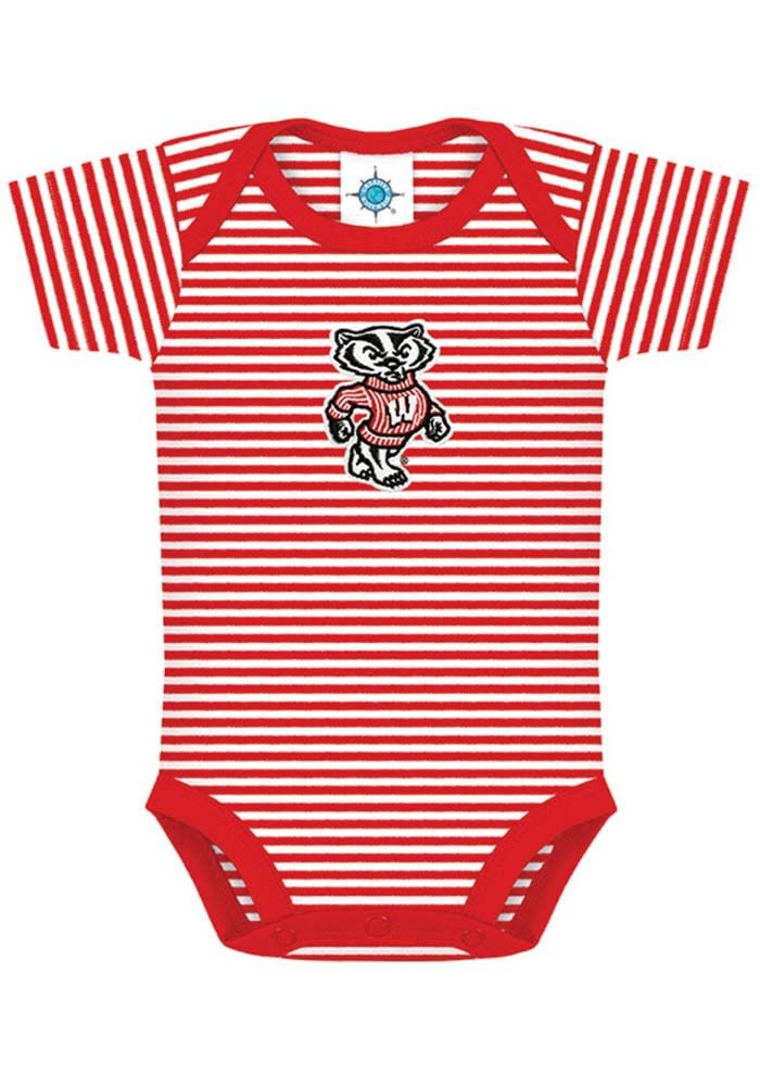 Wisconsin Wisconsin Badgers Red Baby Stripe One Piece - 35011424