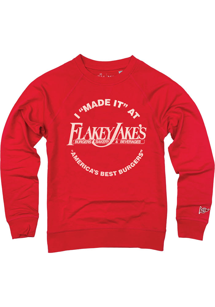 Indianapolis Mens Red Flakey Jakes Crew Sweatshirt - 35320053