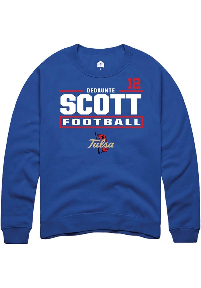 Dedaunte Scott Tulsa Golden Hurricane Mens ROYAL NIL Stacked Box Player ...