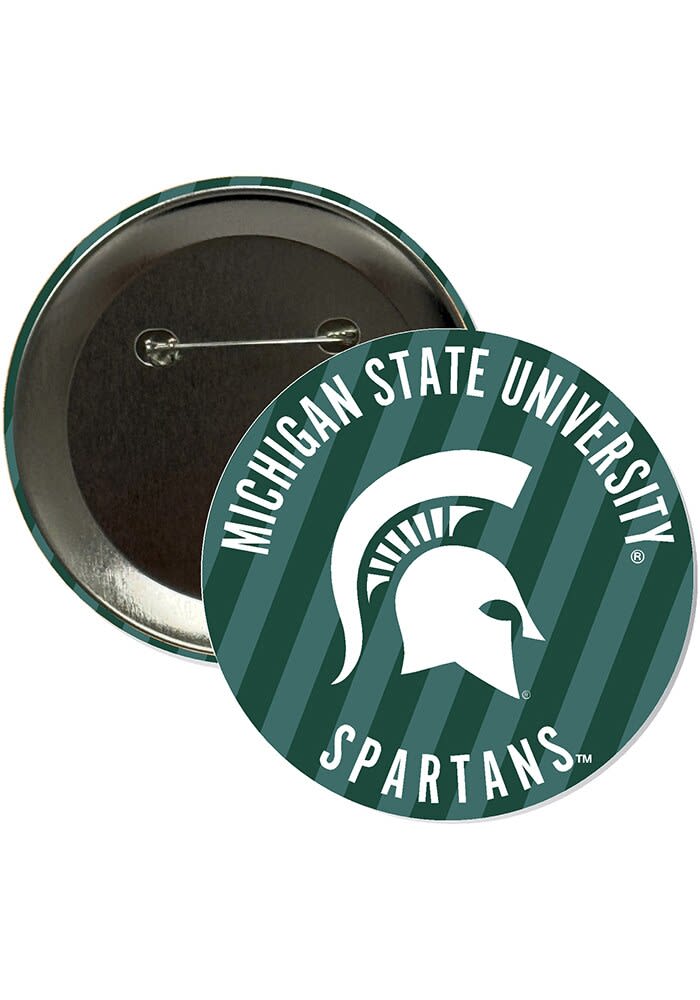 Michigan State Spartans GREEN 3" Stripes Button - 355877338