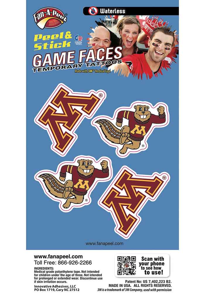 Minnesota Golden Gophers 4pk Waterless Tattoo - 35990001