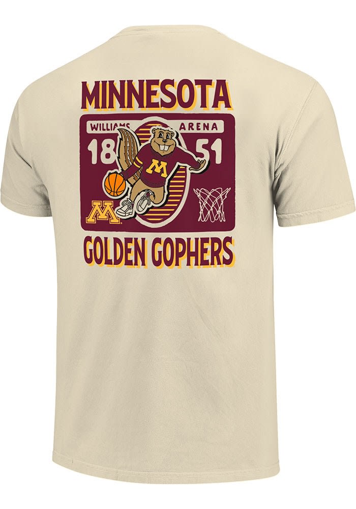 IVORY Minnesota Golden Gophers Gopher Playing Basketball Short Sleeve T ...
