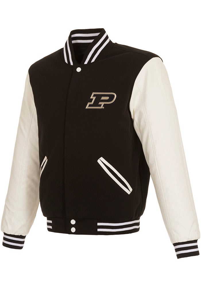 Purdue Boilermakers Mens Reversible Fleece Faux Leather BLACK/WHITE ...
