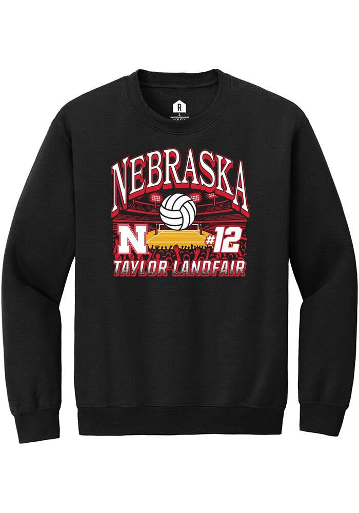 Taylor Landfair Mens BLACK Nebraska Cornhuskers NIL Name Number Net ...