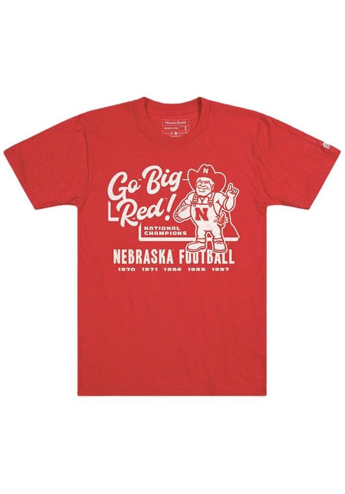 Homefield RED Nebraska Cornhuskers Football Go Big Red Short Sleeve ...