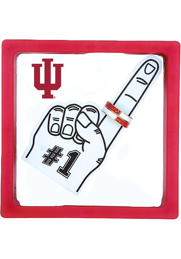 Gold Block Color Stack Indiana Hoosiers Womens Ring - CRIMSON