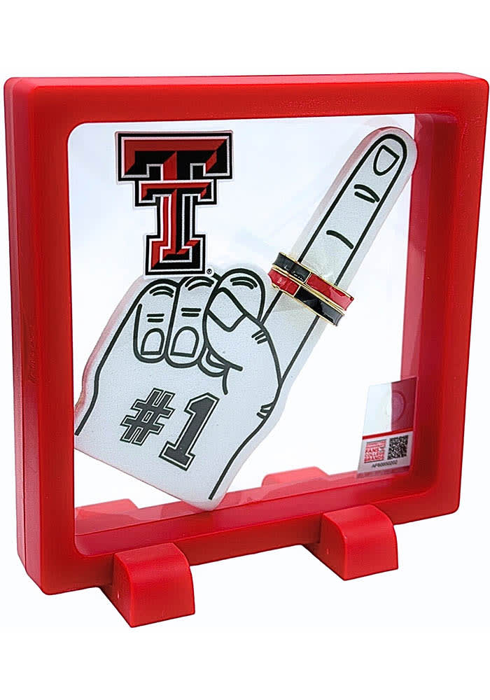 Texas Tech Red Raiders Gold Block Color Stack Ring - SCARLET