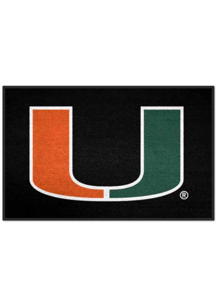 Miami Hurricanes Logo Interior Rug BLACK - 371602607