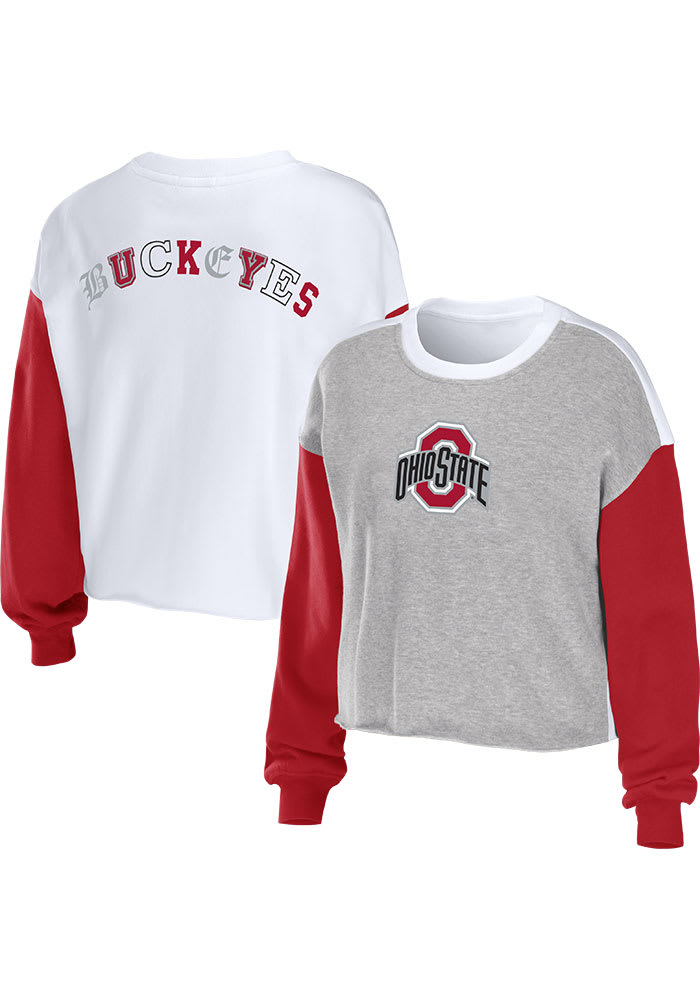 Ohio State Buckeyes WEAR by Erin Andrews Crew Sweatshirt Womens WHITE ...