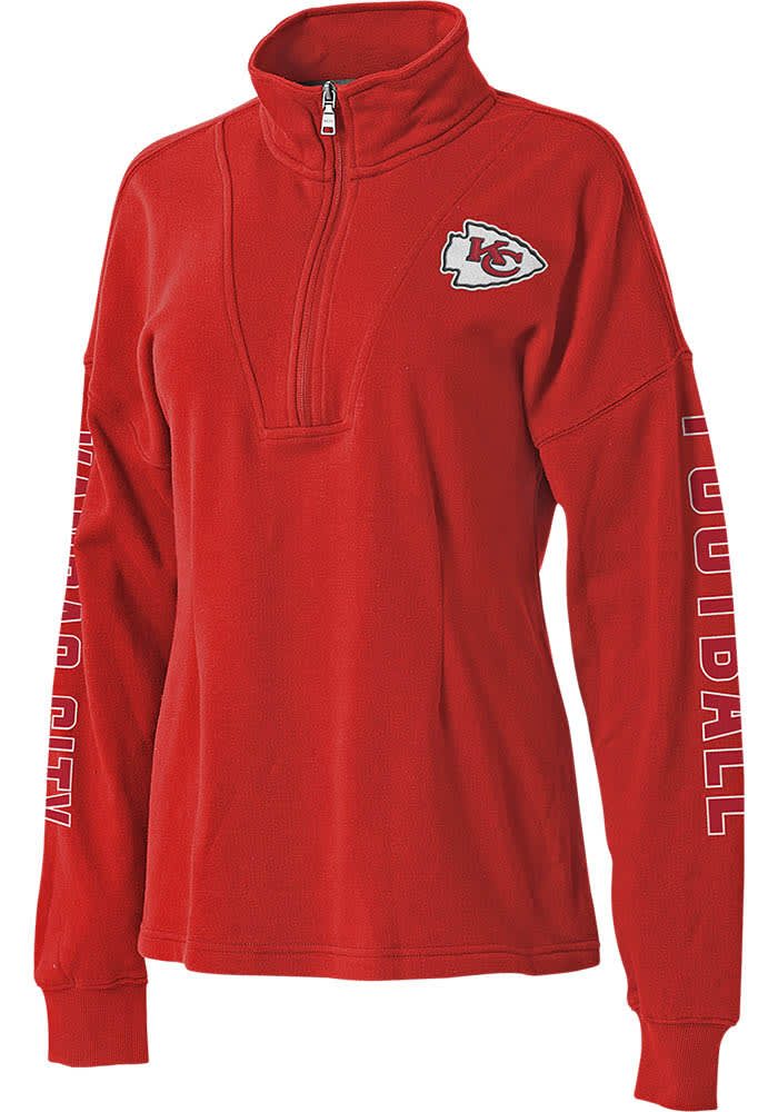 Kansas City Chiefs WEAR by Erin Andrews Womens Red Half Zip Long Sleeve ...