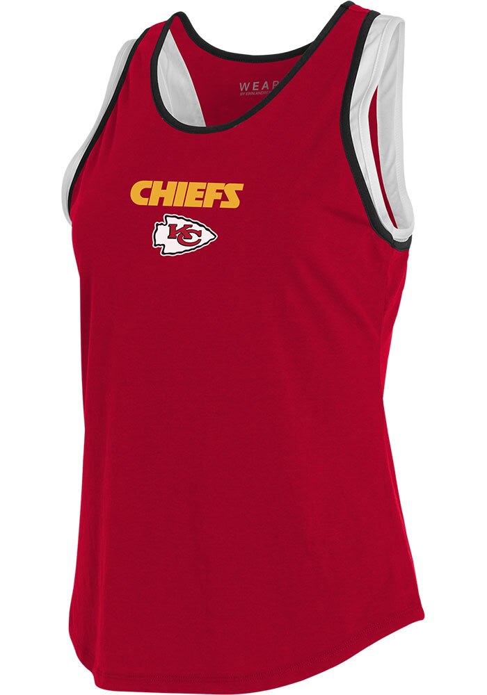 Kansas City Chiefs WEAR by Erin Andrews Womens Red 2Fer Tank Top - 37390309