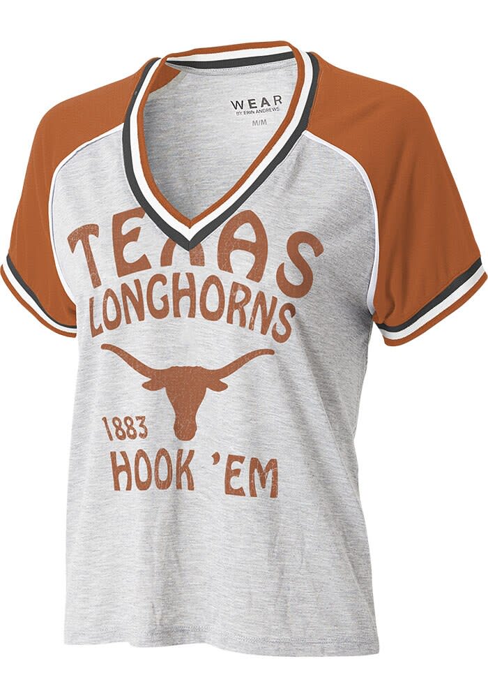 WEAR by Erin Andrews Texas Longhorns Womens BURNTORANGE Raglan T-Shirt ...