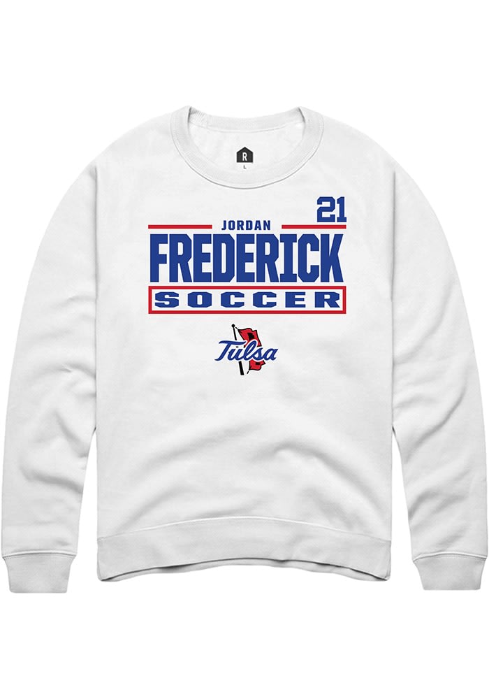 jordan frederick Tulsa Golden Hurricane Mens White NIL Stacked Box ...