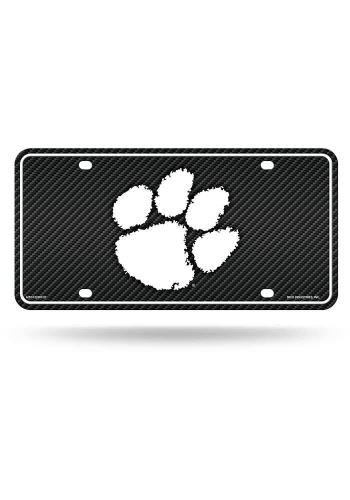 Clemson Tigers License Plate- Clemson Tigers ORANGE Carbon Fiber Metal ...