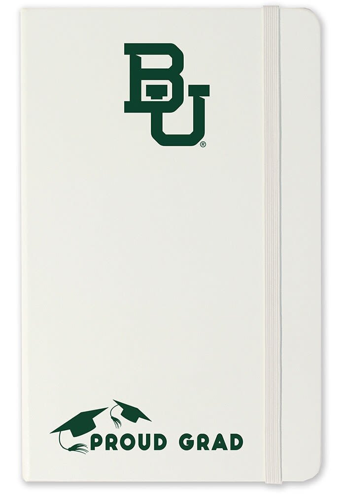 Baylor Bears White Proud Grad team logo Notebook and Folder - 378414723